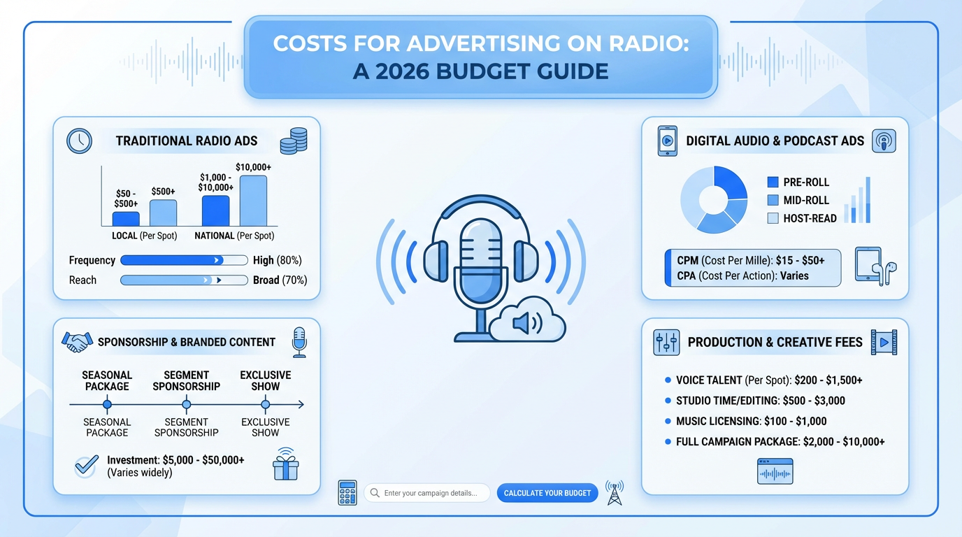 Costs for Advertising on Radio: A 2026 Budget Guide | SparkPod